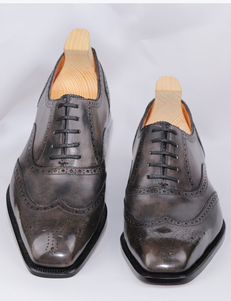 Handwelted Museum Grey Wingtip Oxford - ichigoichieshoes.com